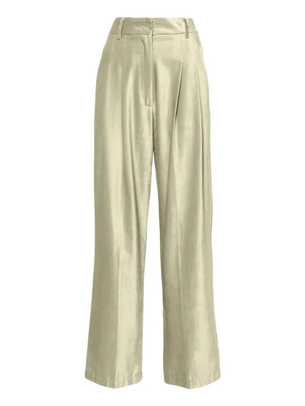 FORTE_FORTE Dart-detailed Velvet Trousers - Green