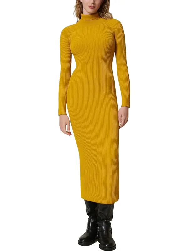 TWINSET Cut-out Knitted Maxi Dress - Yellow
