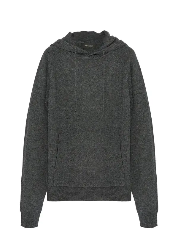 YVES SALOMON Knit Hoodie - Grey