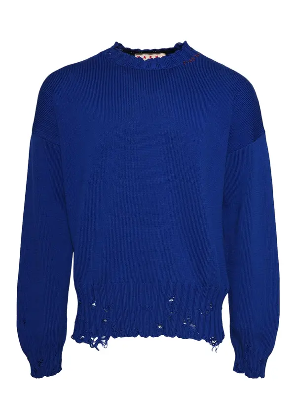 Marni Twisted Crew-neck Sweater - Blue