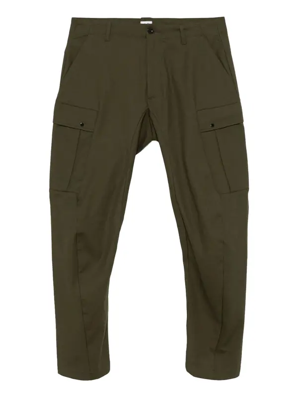 C.P. COMPANY Cotton-blend Piqué Cargo Trousers - Green