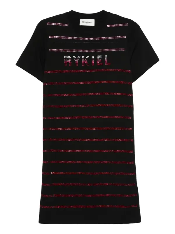 Sonia Rykiel Paris Rhinestone Mini Dress - Black