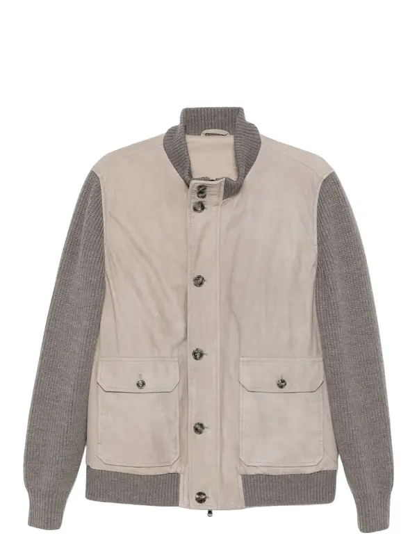 BARBA NAPOLI Suede Jacket - Grey