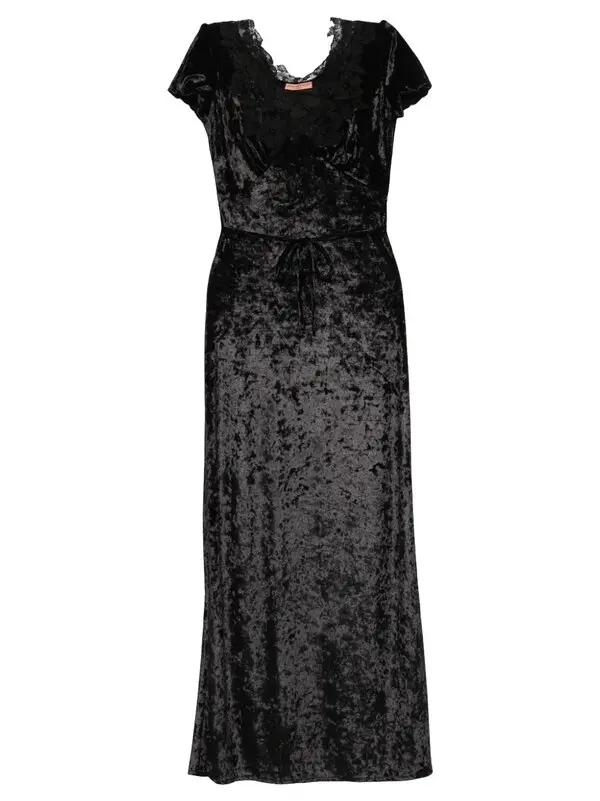 Ermanno Scervino Velvet Maxi Dress - Black