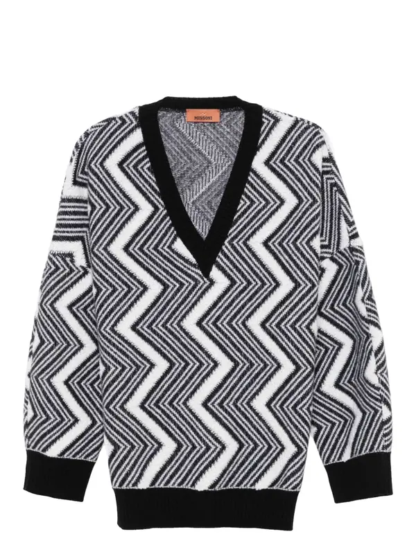 Missoni Zigzag Wool Sweater - Black