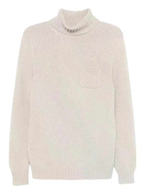 Fedeli Virgin Wool-cashmere Turtleneck Sweater - Neutrals