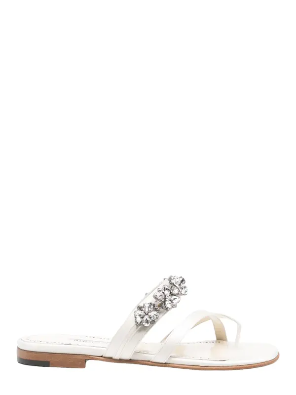 Manolo Blahnik Perlusa Sandals - White