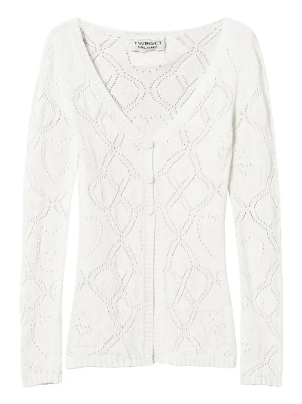 TWINSET Pointelle-knit Cardigan - White