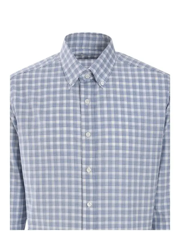 LUIGI BORRELLI Checked Shirt - Blue