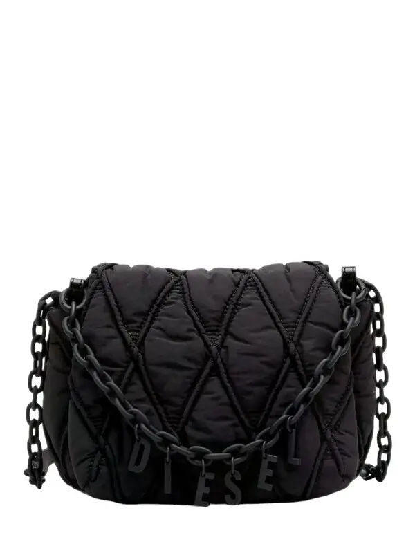 DIESEL® Charm-d Small Shoulder Bag In Quilted Nylon - Black