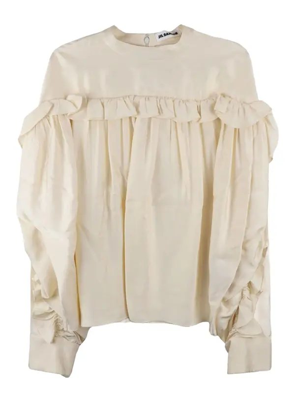 JIL SANDER Ruffled Top - Neutrals