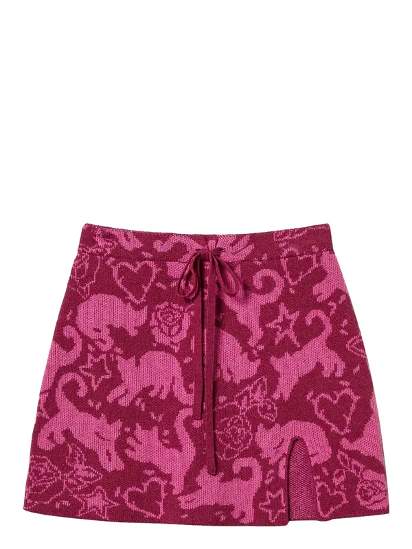 TWINSET Patterned Jacquard Mini Skirt - Pink