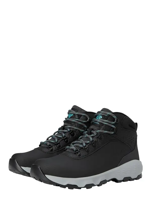 Columbia Newton Wander Leather Lace-up Boots - Black/teal