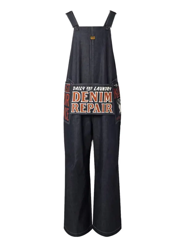 Kapital Printed Denim Overalls - Blue