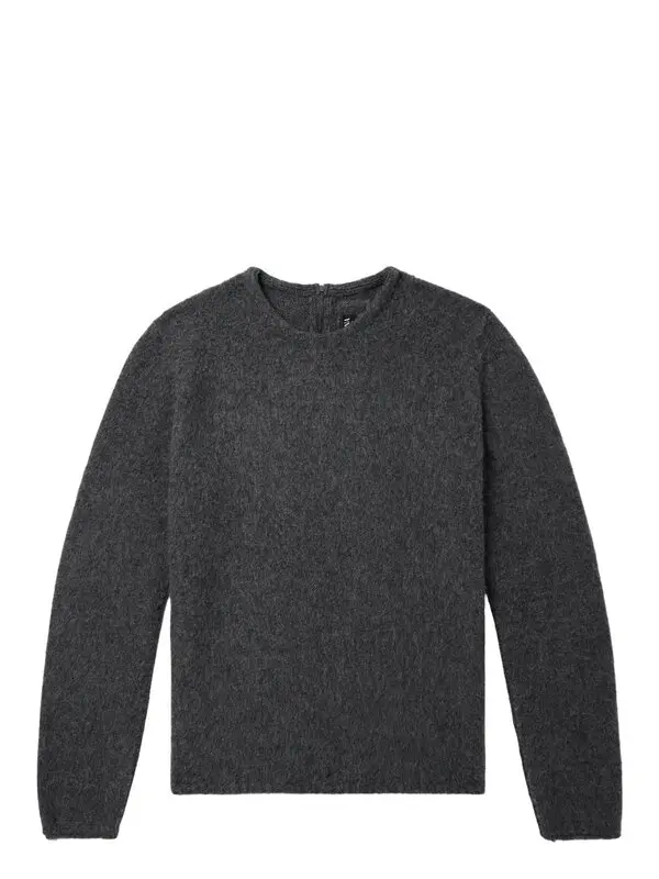 Zegna Brushed Cashmere Sweater - Gray