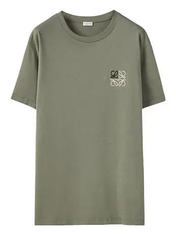 Loewe Anagram Embroidered T-shirt - Old Military Green