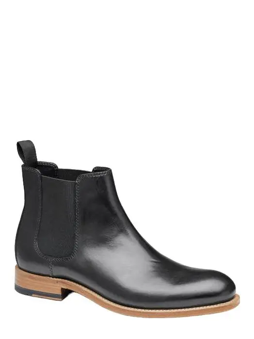 Johnston & Murphy Dudley Chelsea Boot - Black Dip-dyed Calfskin
