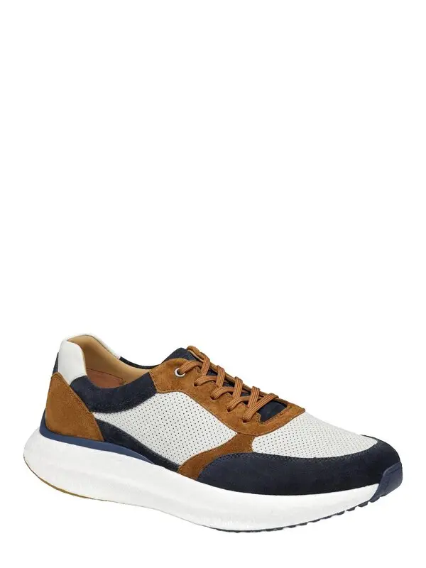 Johnston & Murphy Briley Perforated Sneaker - Navy Multi Suede/full Grain