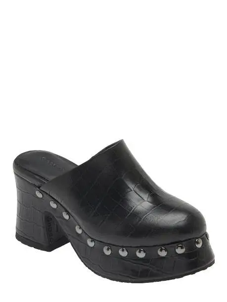 CHOCOLAT BLU Hester Platform Clog - Black Crocodile
