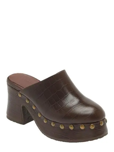 CHOCOLAT BLU Hester Platform Clog - Brown Embossed Crocodile
