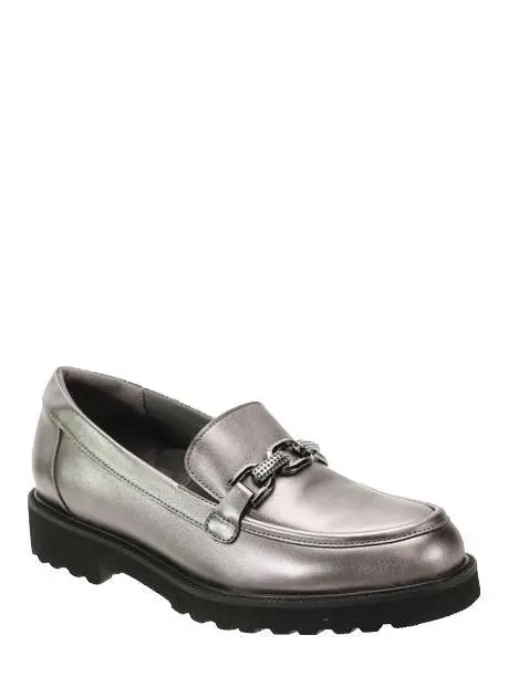 DAVID TATE Magical Rhinestone Lug Loafer - Pewter