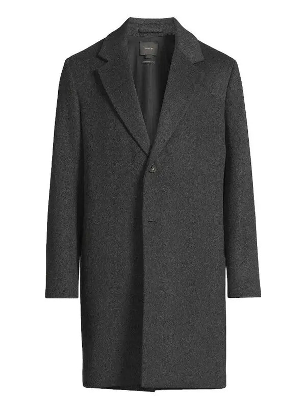 Vince Notch Lapel Wool-blend Coat - Charcoal