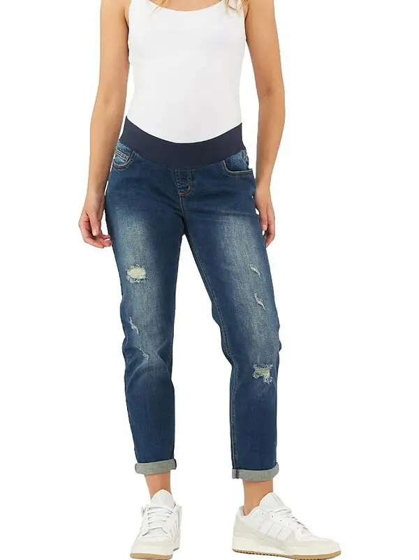 RIPE MATERNITY Baxter Boyfriend Jean - Indigo Fade