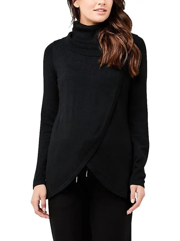 RIPE MATERNITY Cowl Neck Knit Top - Black