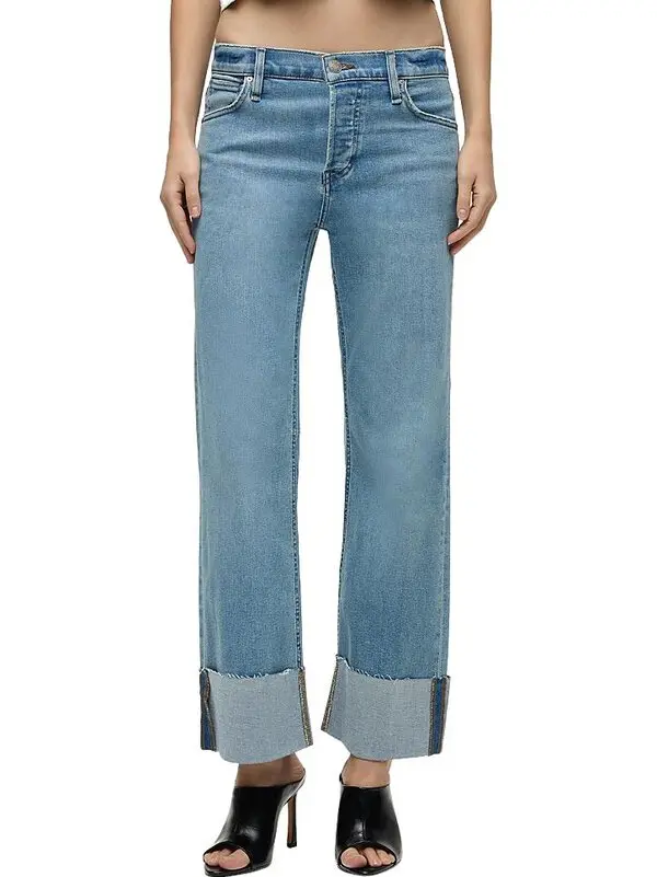 Hudson Jeans Rosie Cotton Stretch High Rise Ankle Wide Leg Jeans - Oak