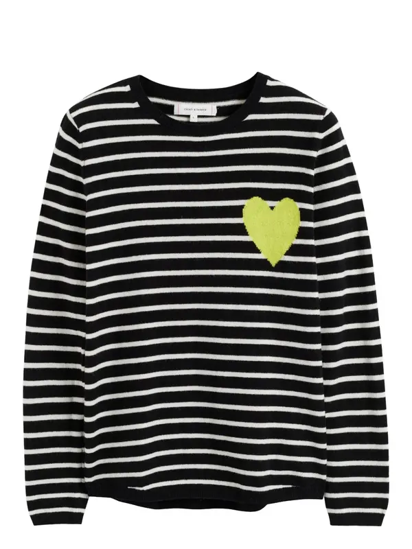 Chinti & Parker Breton Heart Jumper - Black