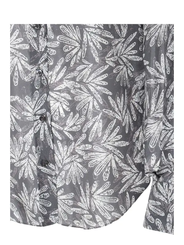 Brunello Cucinelli Floral-print Shirt - Grey
