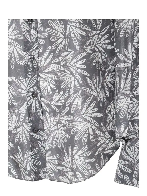 Brunello Cucinelli Floral-print Shirt - Grey
