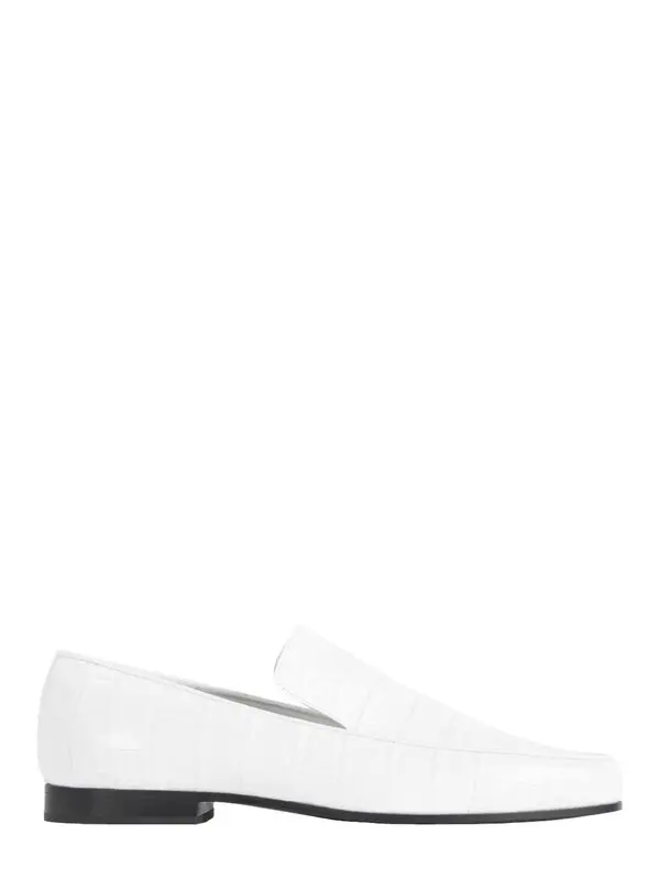 TOTEME Crocodile-effect Leather Loafers - White