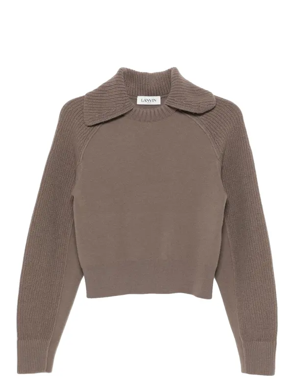 LANVIN Fine-knit Wool-cashmere Sweater - Brown