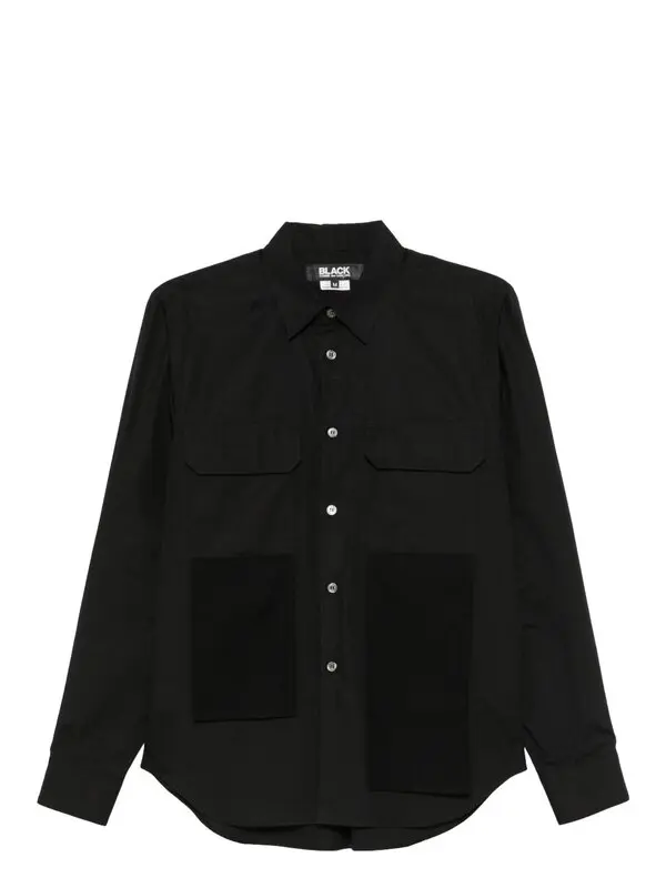 Comme Des Garçons Draped-detail Shirt - Black