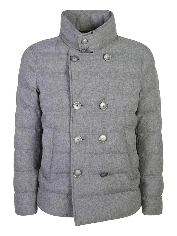 Herno Double-breasted Padded Jacket - Grey