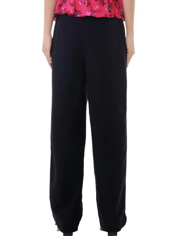 GANNI Drapey Melange Pleat Trousers - Black