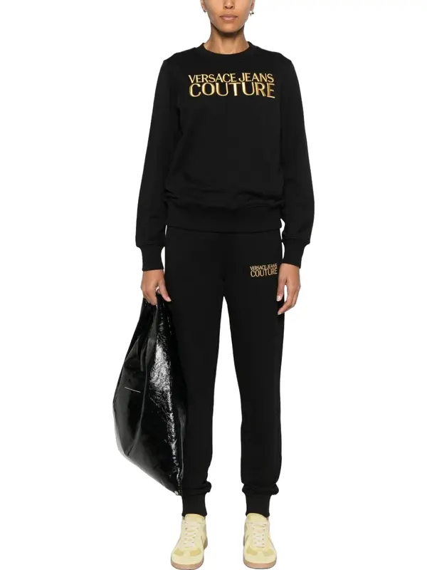 Versace Logo-embroidered Sweatshirt - Black