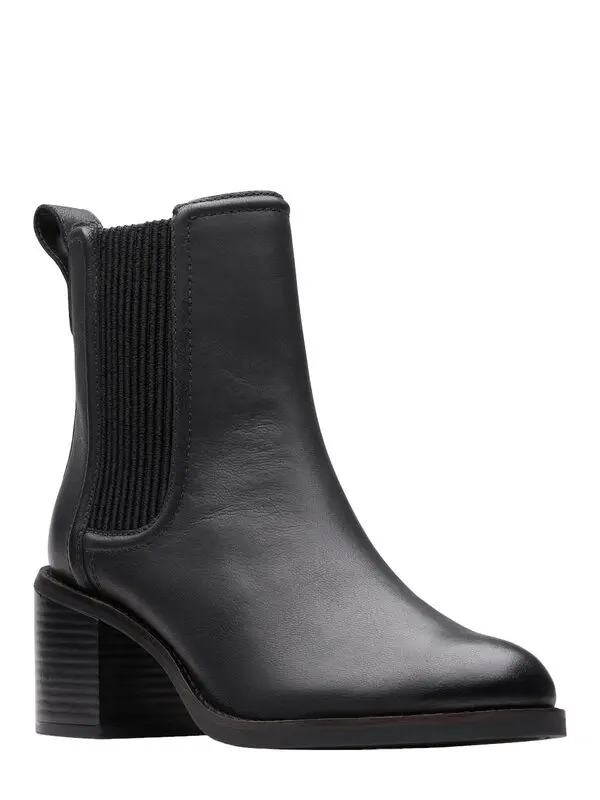 Clarks Chamberly Top Chelsea Boot - Black Leather