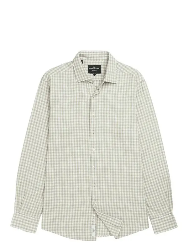 Rodd & Gunn Teddington Check Cotton-blend Button-front Shirt - Pistachio