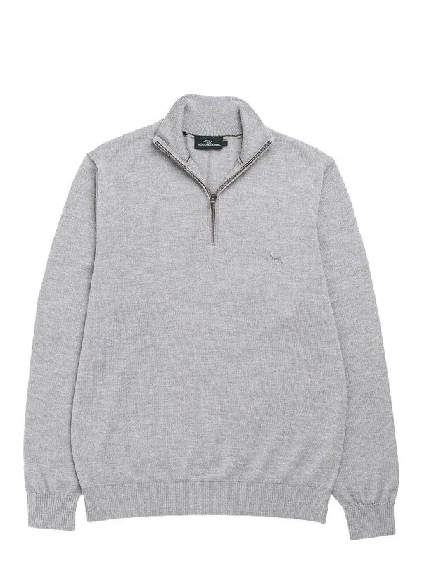 Rodd & Gunn Calderwell Wool Quarter-zip Sweater - Smoke