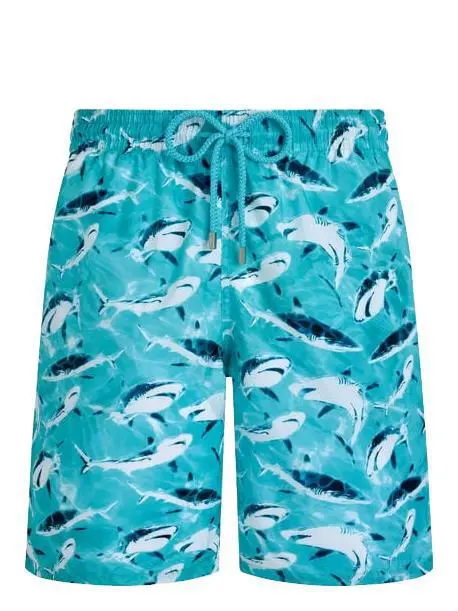 Vilebrequin Printed Long Swim Trunks - Blue