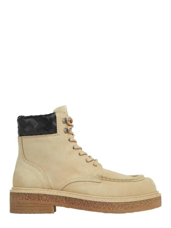 Bottega Veneta Haddock Lace-up Ankle Boots - Saturn/black