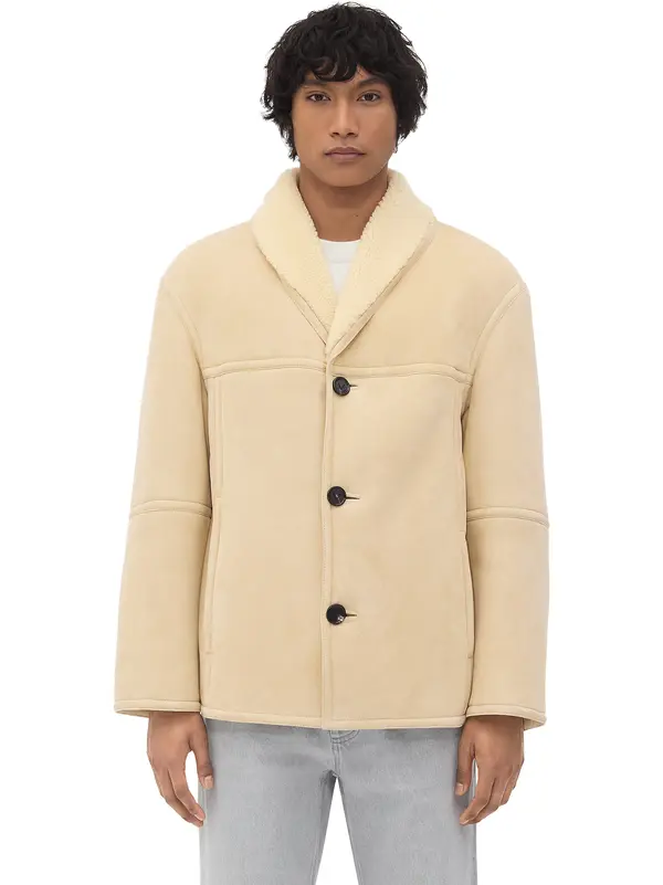 Bottega Veneta Merino Shearling Blouson - Beige
