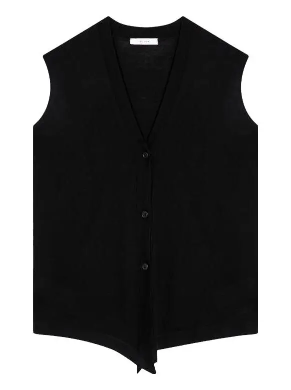 THE ROW Wool Waistcoat Cardigan - Black