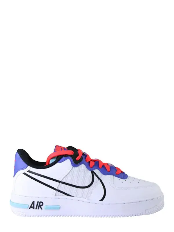 Nike Air Force 1 React Sneakers - White/astronomy Blue/laser Crimson