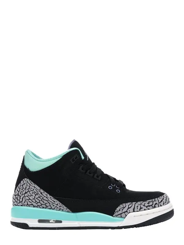 JORDAN 3 Retro Sneakers - Black/iron Purple/blchd Trq