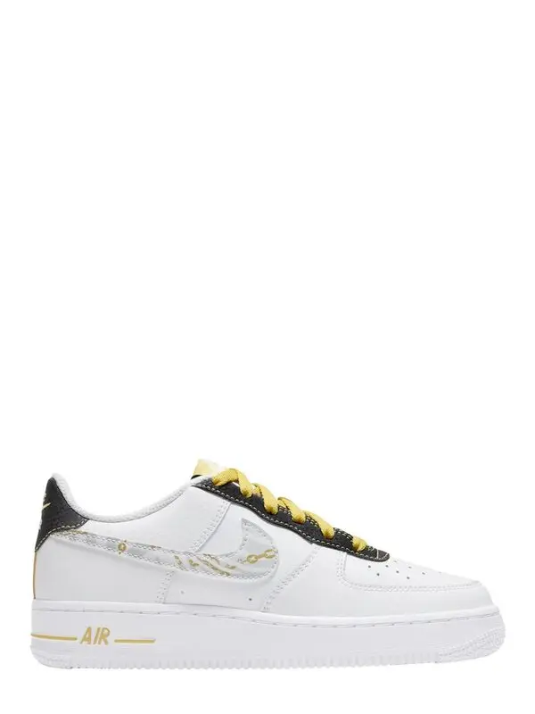 Nike Air Force 1 Low Gold Link Zebra Sneakers - White/photon Dust/saturn Gold