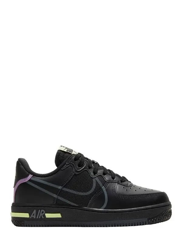 Nike Air Force 1 Low React Sneakers - Black/anthracite/violet Star