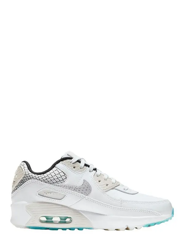 Nike Air Max 90 Netted Heel Sneakers - White/black/teal